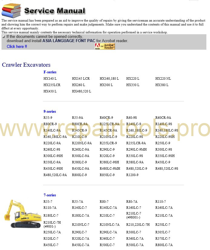Hyundai Heavy Equipment Service Manuals [01.2024] Full Set Offline ...
